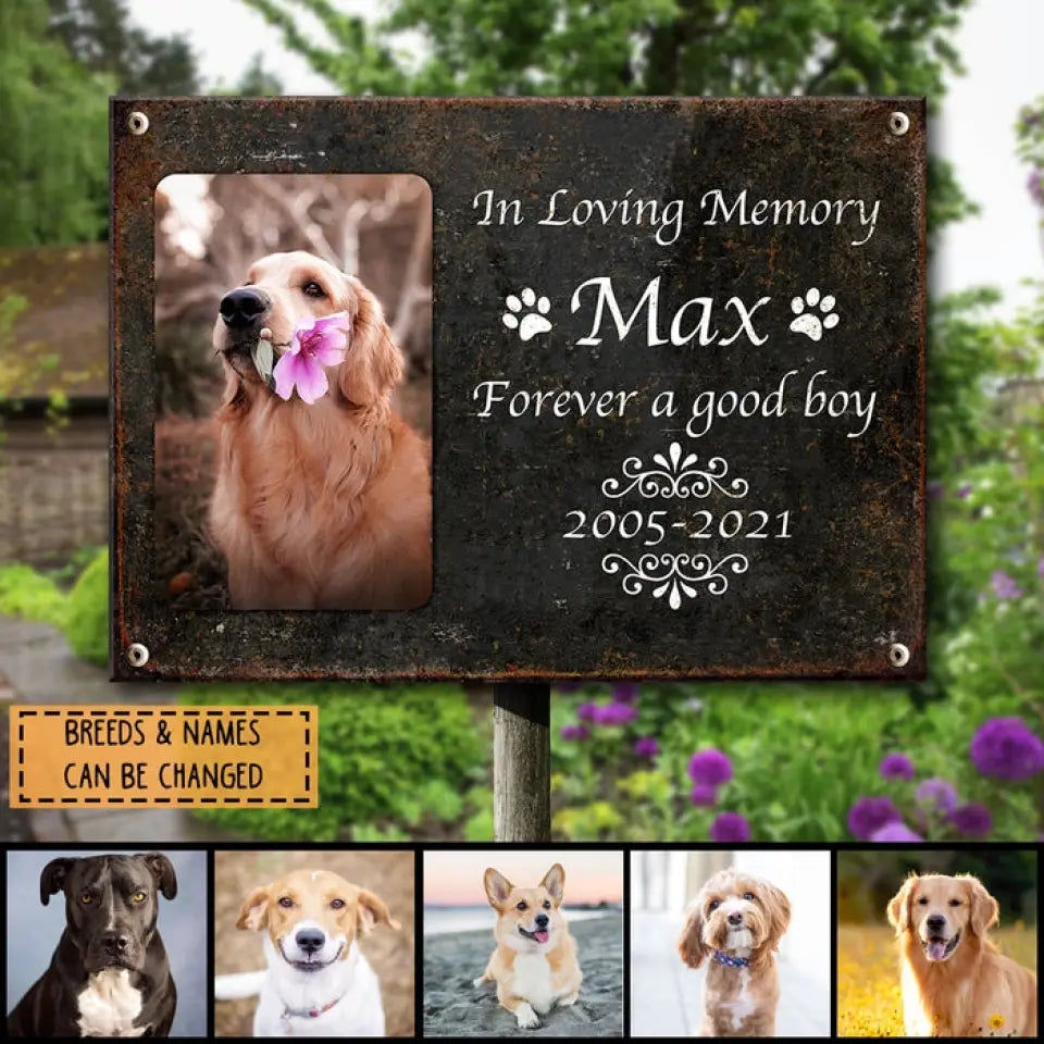 In Loving Memory Metal Memorial Yard Sign, Pet Loss Gifts, Forever A G ...
