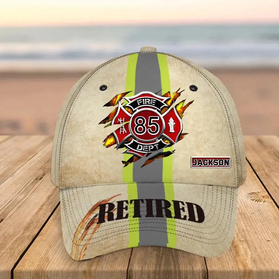 Personalized Retired US Firefighter Custom Name Firefighter Logo Cap ...