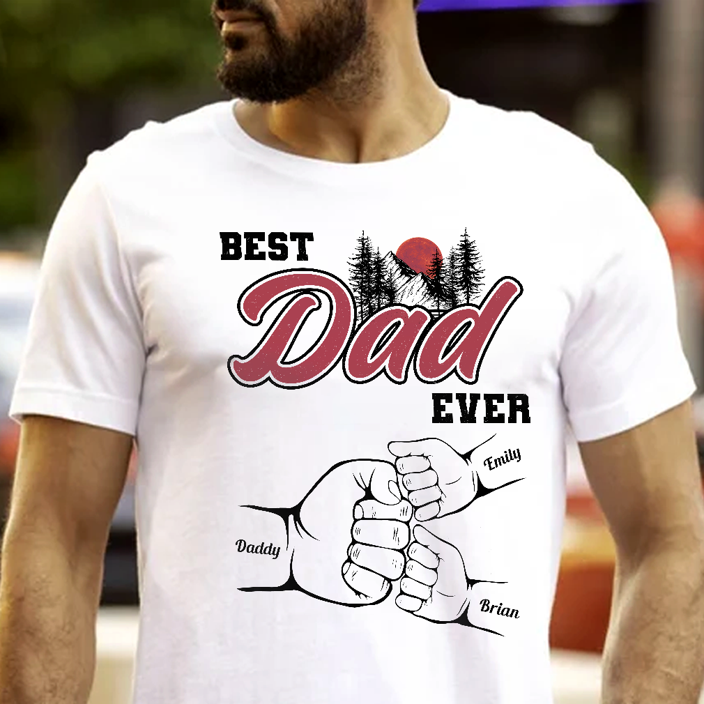 Best Dad Ever Fist Bump Custom Kids' Names - Personalized Shirt – Kite Leaf Best Dad Ever Fist Bump Custom Kids' Names - Personalized Shirt – Kite Leaf